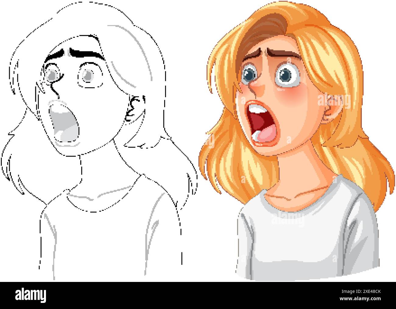 Portrait surprised astonished woman Stock Vector Images - Alamy