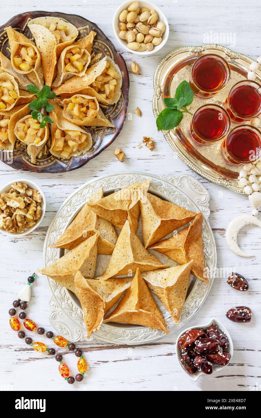 Ramadan kareem festive, fasting, halal food. Ramadan menu: assorted ...