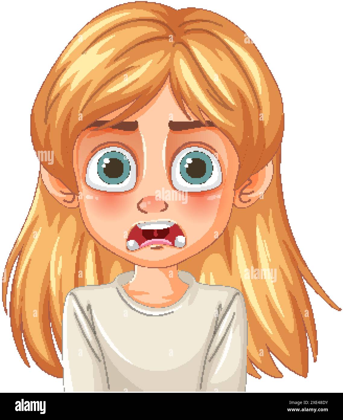 Blonde girl with a shocked expression Stock Vector Image & Art - Alamy