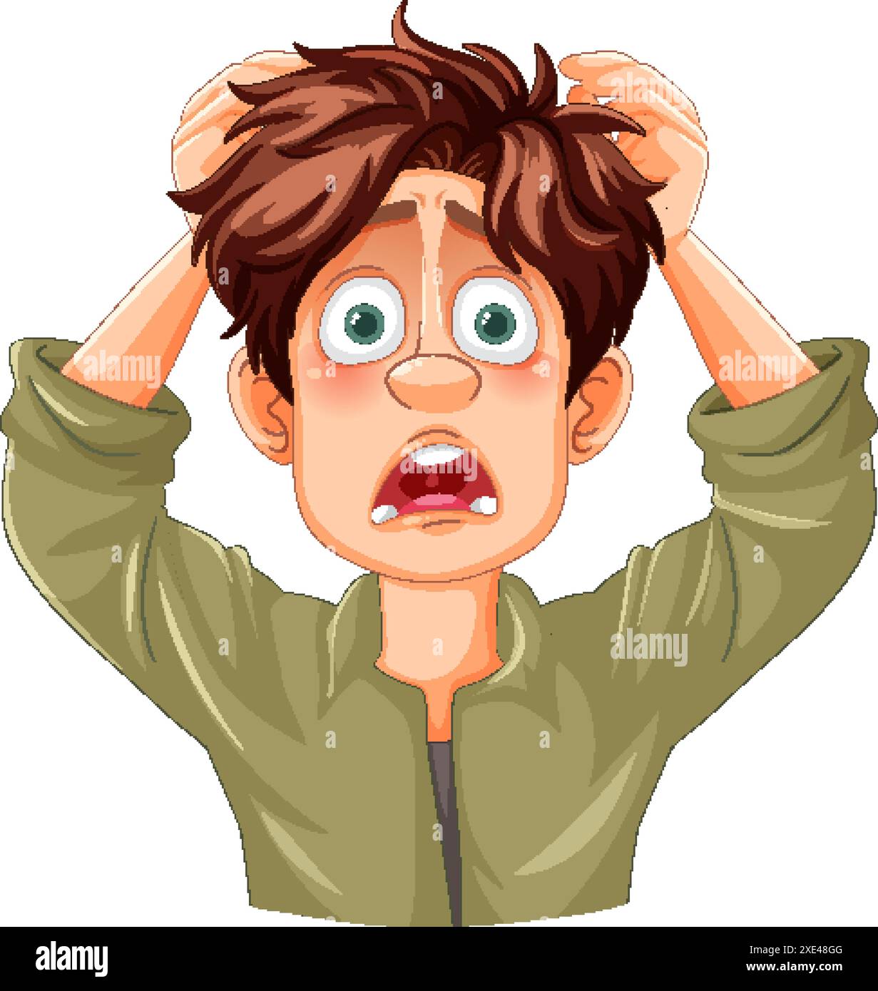 Young man on brown Stock Vector Images - Alamy