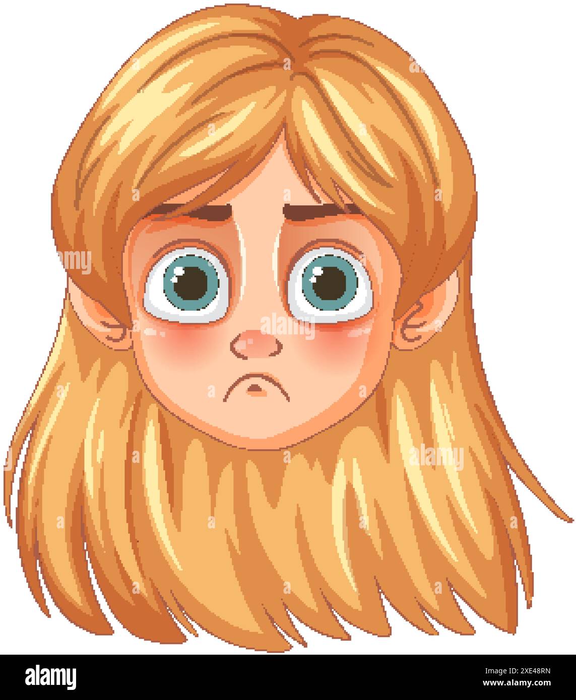 A sad cartoon face with big eyes Stock Vector Image & Art - Alamy