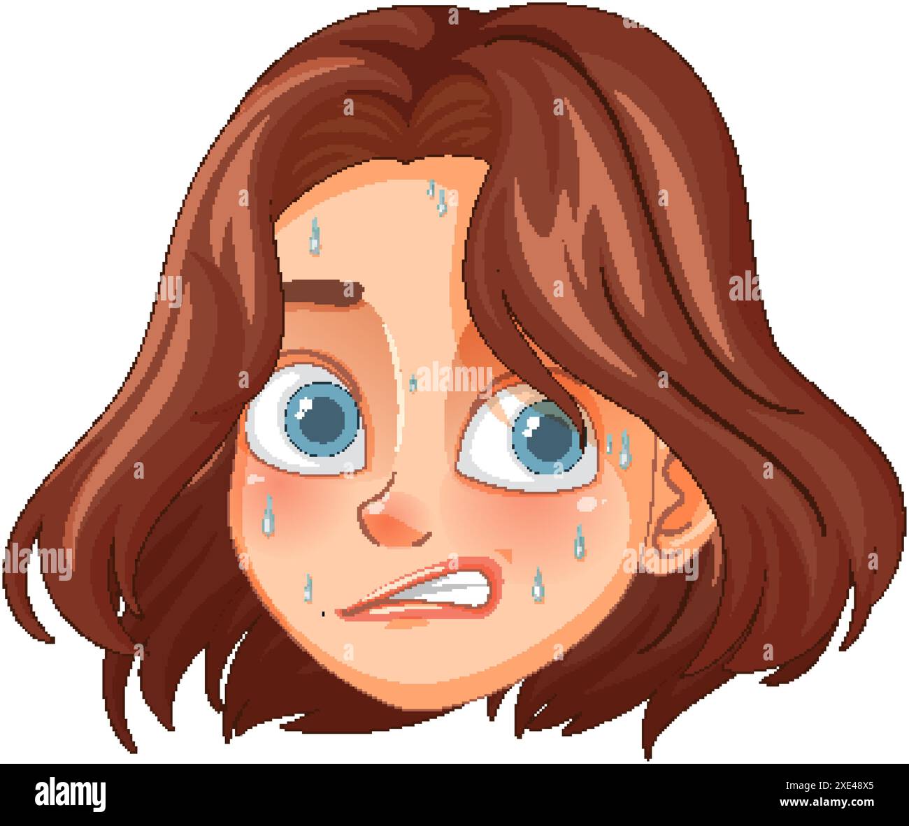 Illustration of a worried, sweating face Stock Vector Image & Art - Alamy