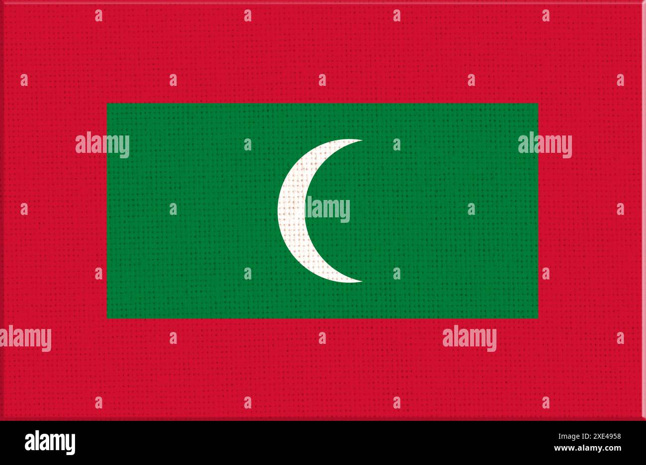 Flag of Maldives. Maldives flag on fabric surface. Fabric Texture ...