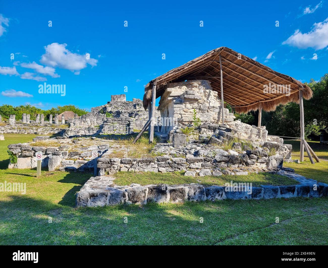 Mexico, Cancun, El Rey archaeological zone, Mayan ruins, restoration ...