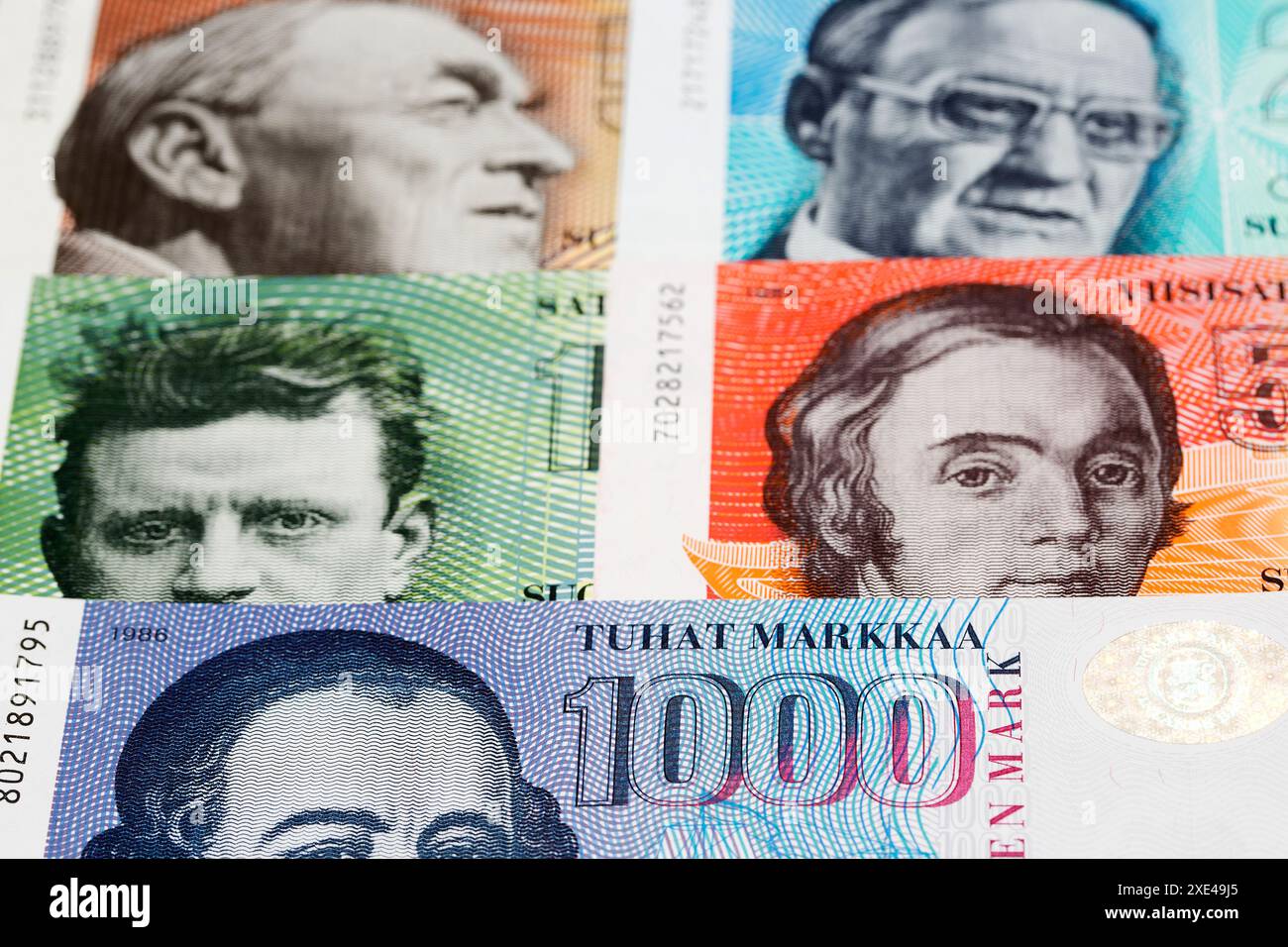 Finnish money - markka a business background Stock Photo - Alamy