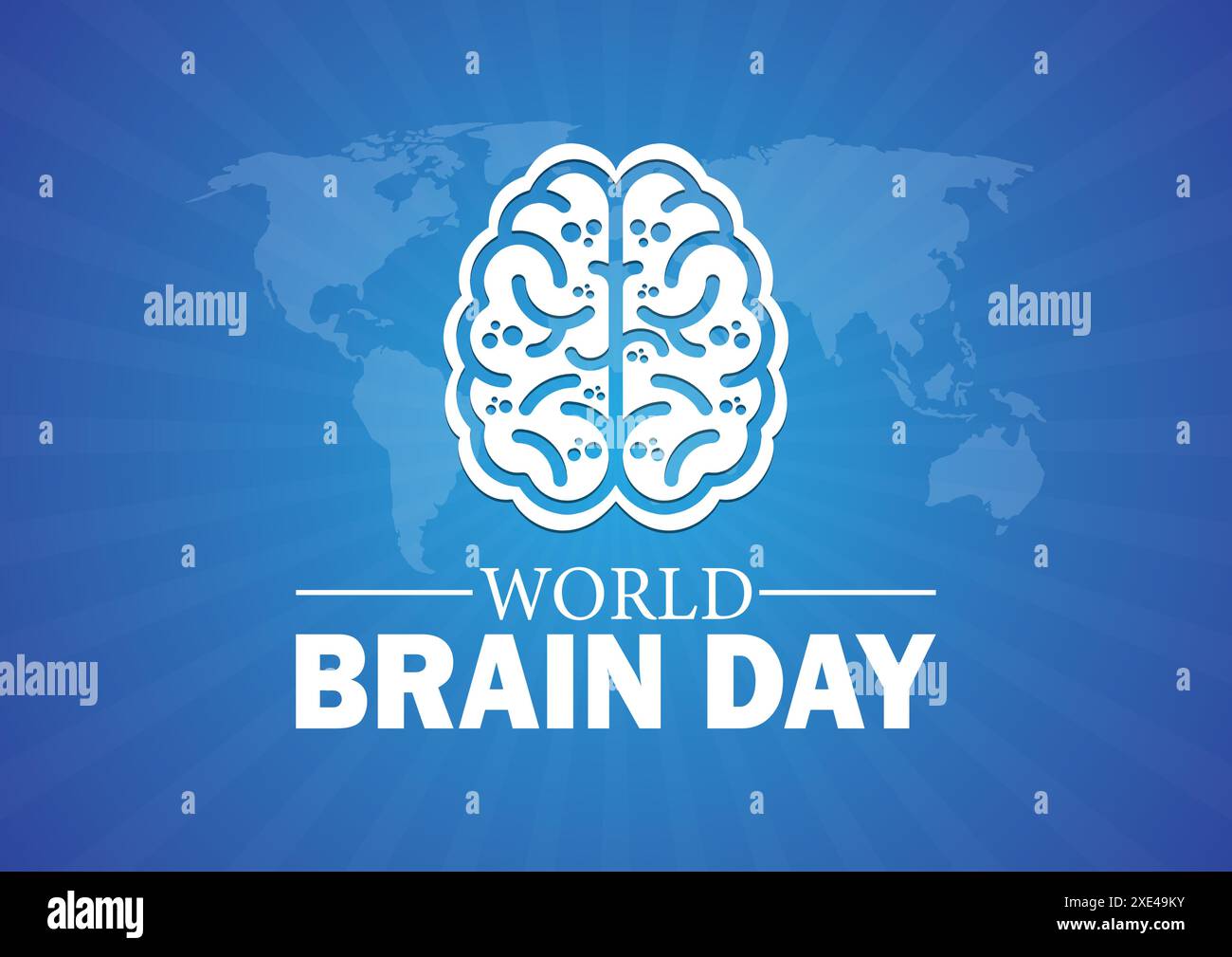 World Brain Day wallpaper with shapes and typography, banner, card, poster, template. World ...