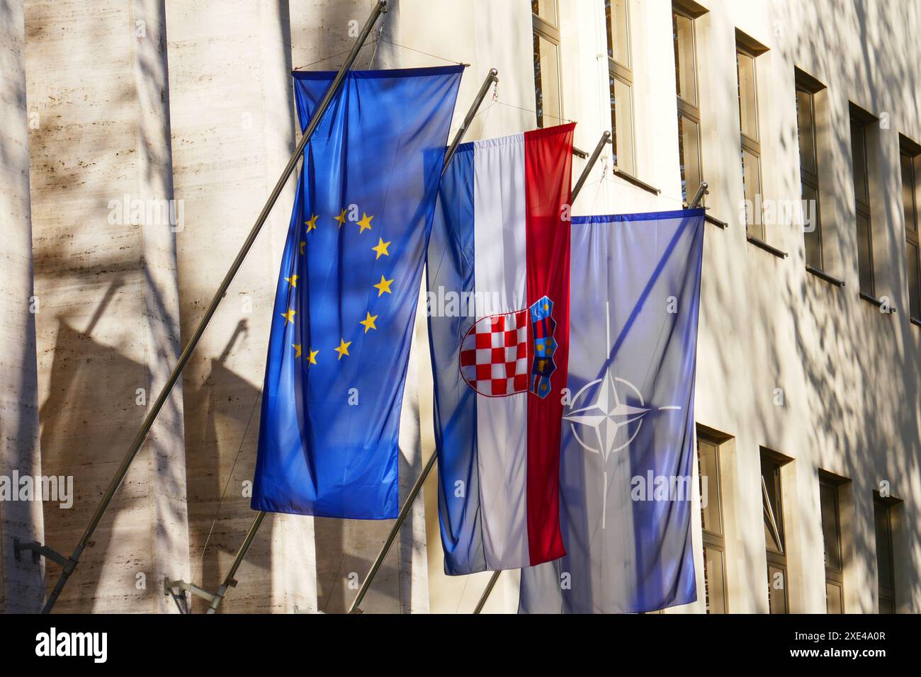 Flags of NATO, EU and Croatia Stock Photo - Alamy