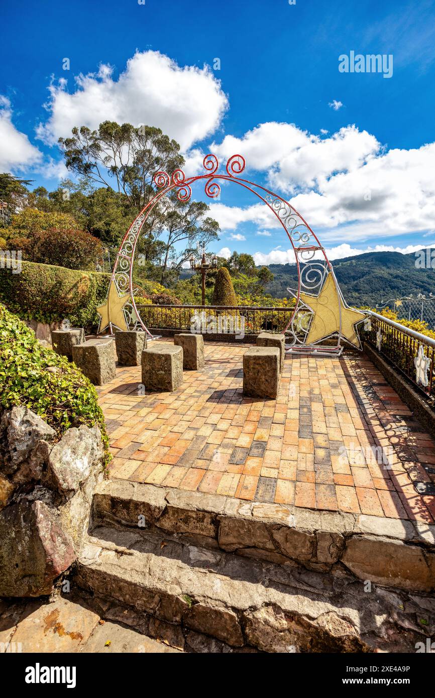 Monserrate mountain that dominates the city center of Bogota, the ...