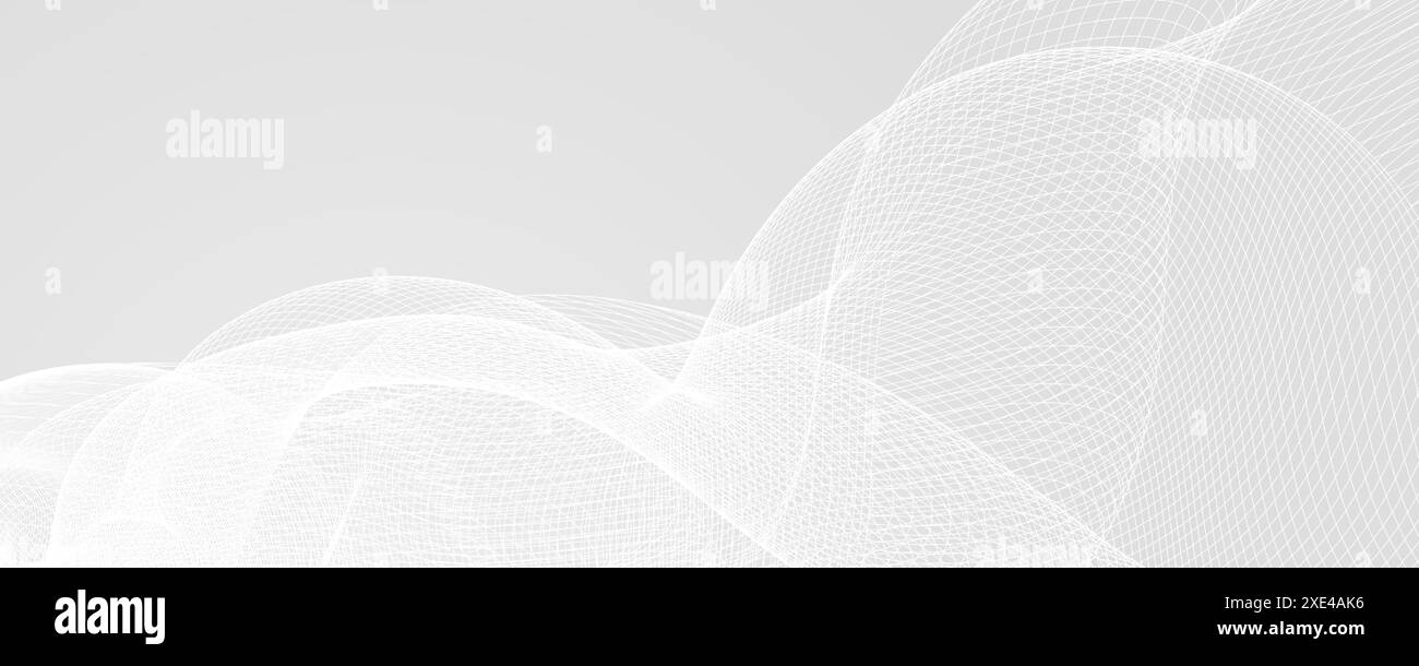 Abstract grey wavy background. Silver flowing wave line pattern ...