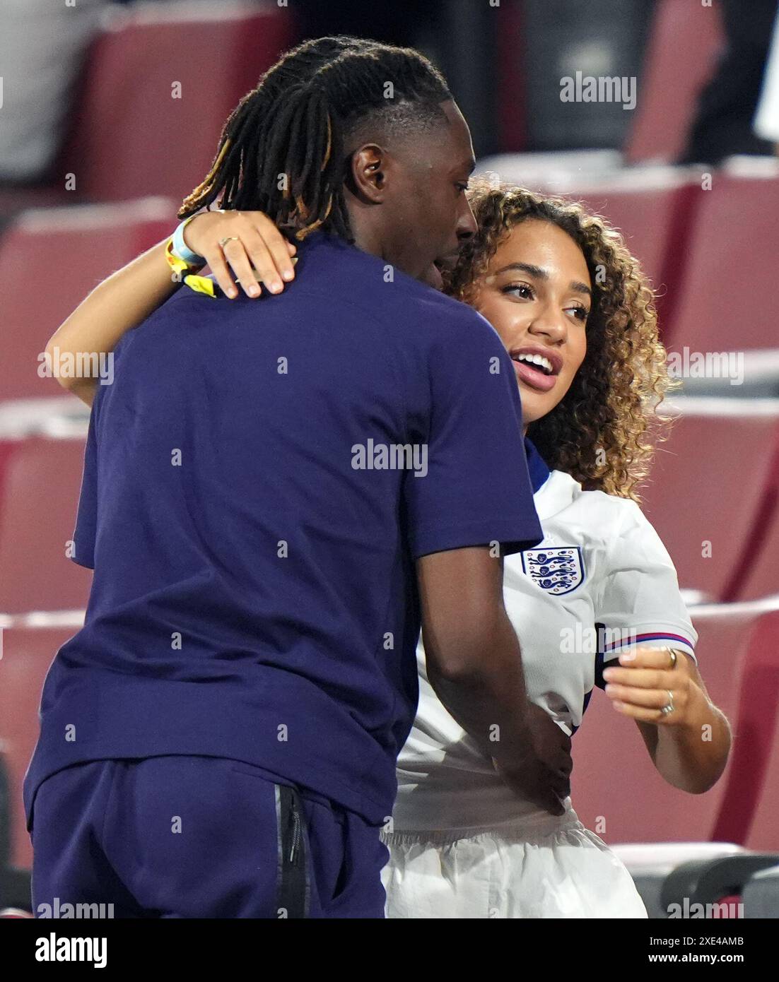 England's Eberechi Eze with his wife Izuthe Mulatto following the UEFA ...