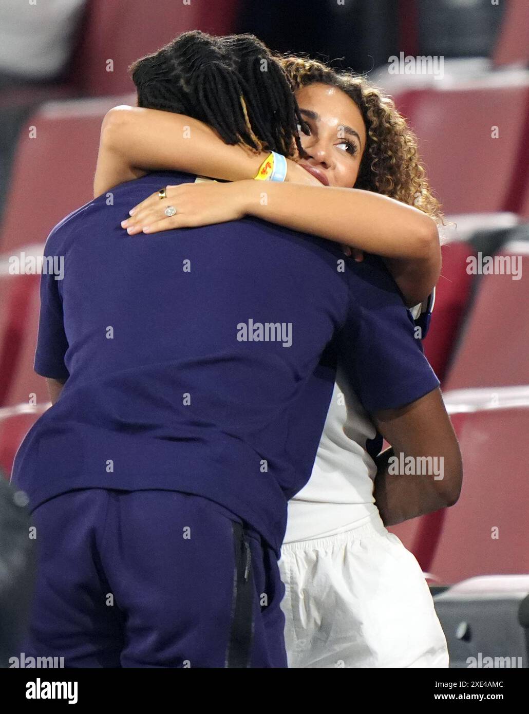 England's Eberechi Eze with his wife Izuthe Mulatto following the UEFA ...