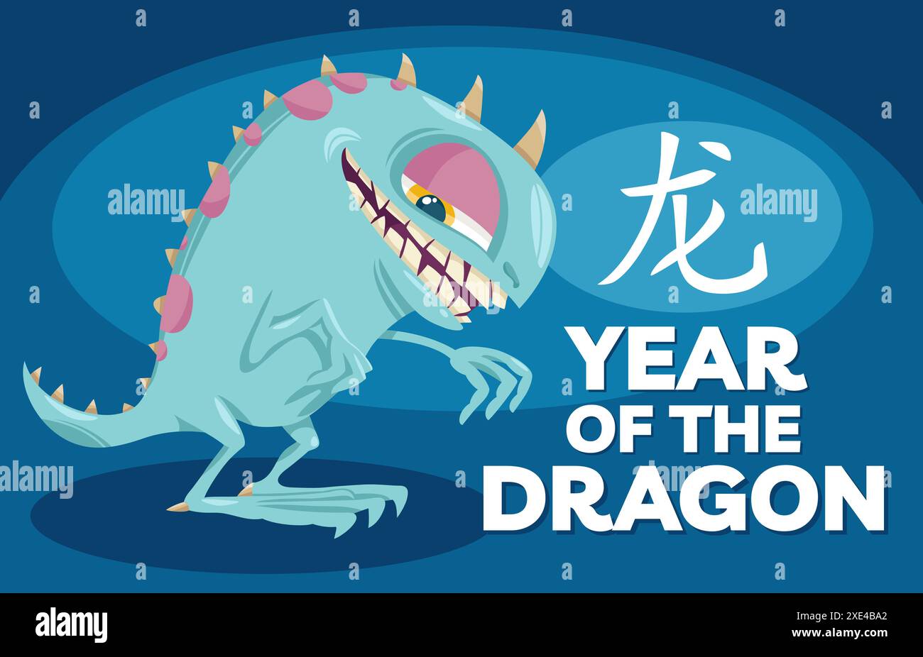 Chinese New Year design with cartoon dragon character Stock Photo - Alamy