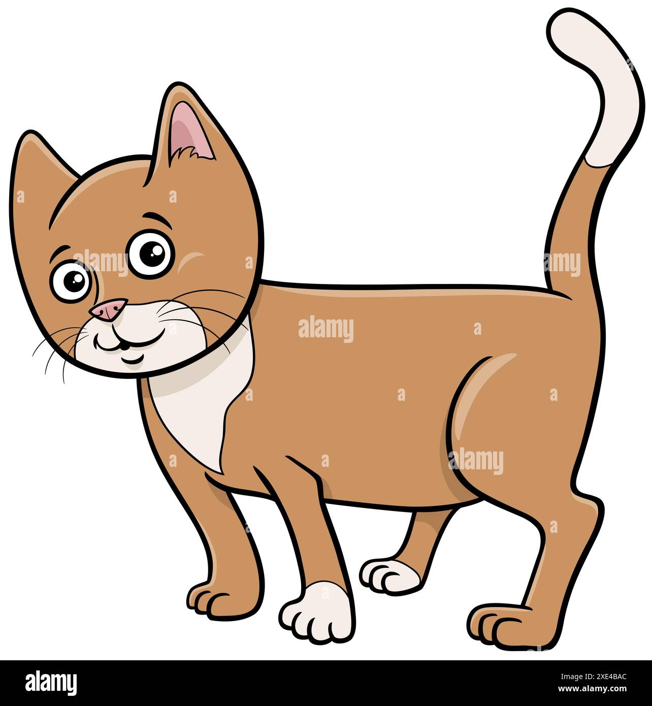 Cute cartoon white kitten Cut Out Stock Images & Pictures - Alamy