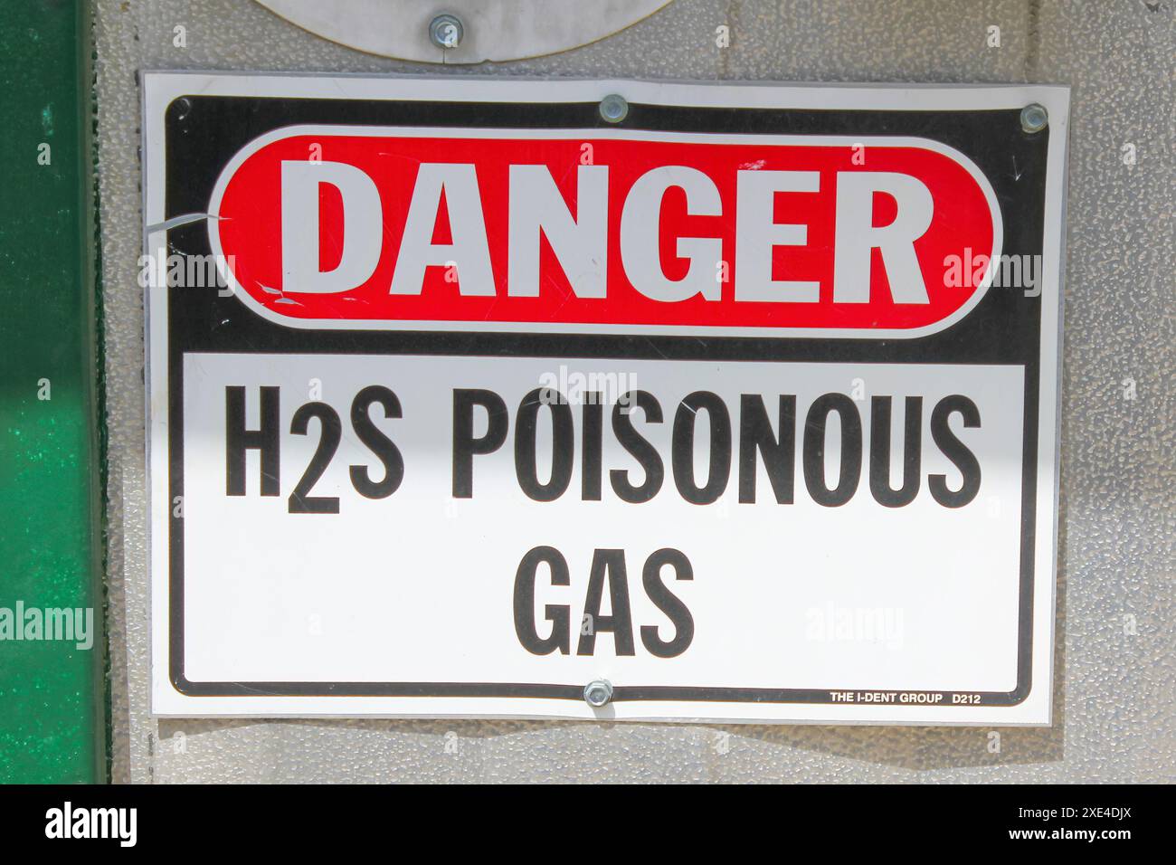 Calgary, Alberta, Canada. Jul 10, 2023. A Danger H2S Poisonous Gas sign ...