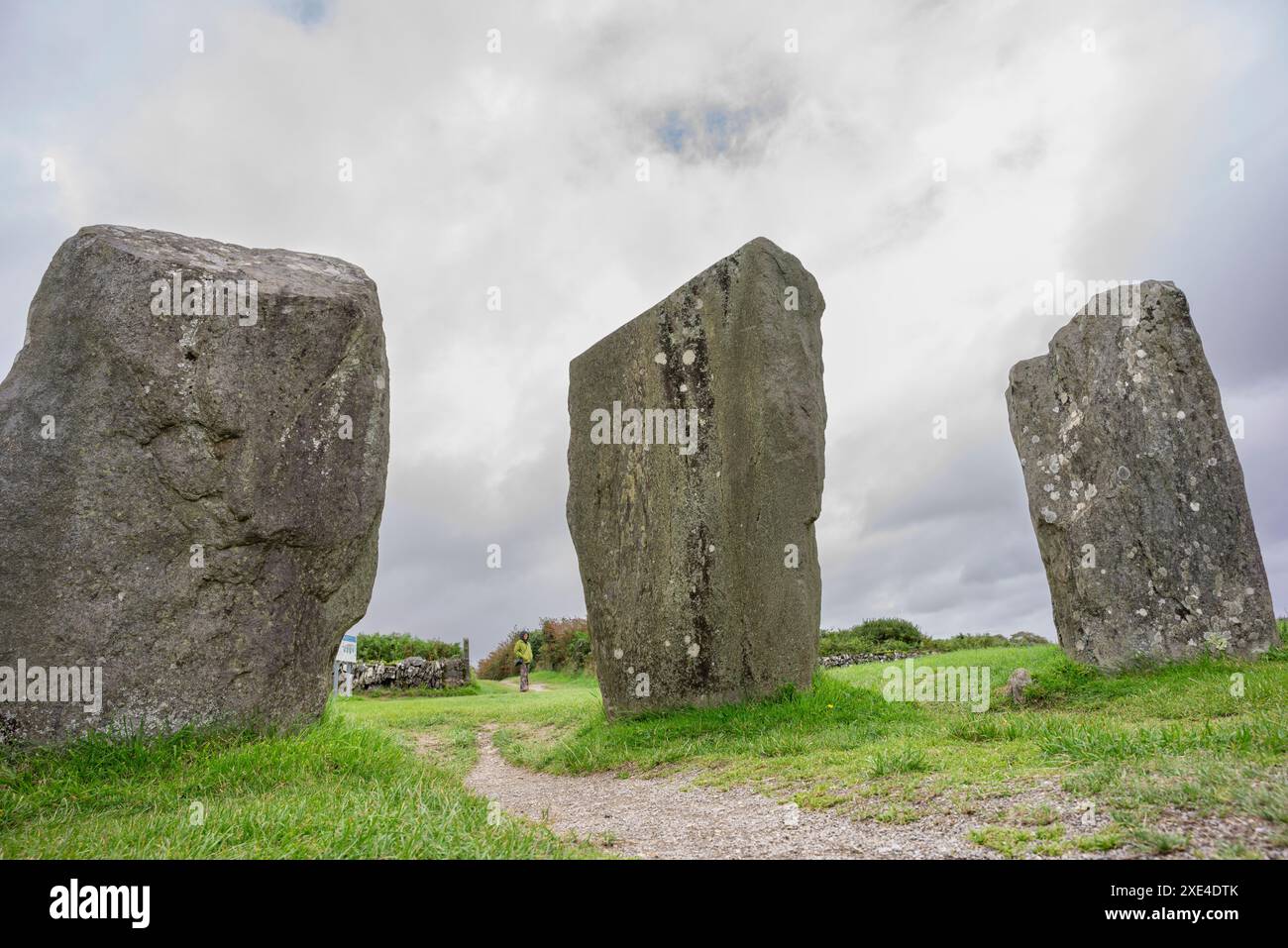 woman observing the menhirs, Megalithic Circle of Drombeg, - The Altar ...