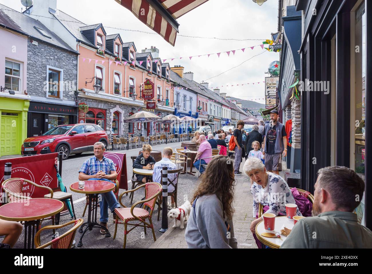 Restaurants on the main street Stock Photo - Alamy
