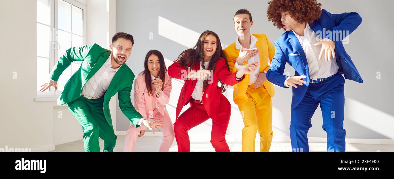 Group Portrait of Dancers Dancing Together in Colorful Costumes Stock ...