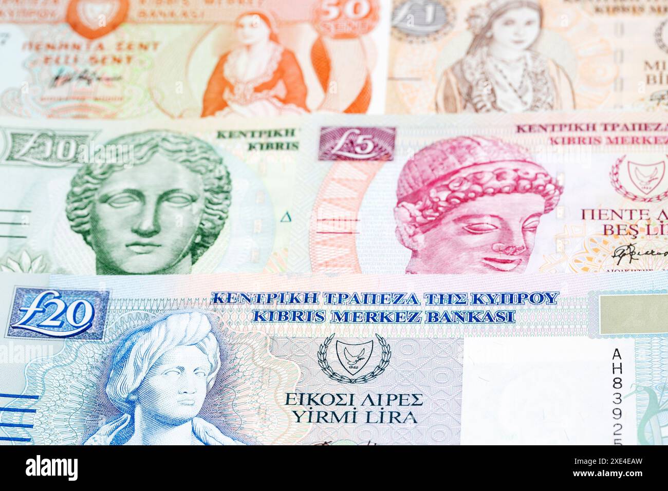 Cypriot money - pound a business background Stock Photo - Alamy