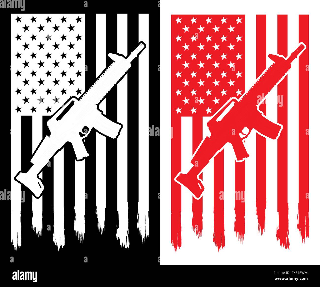 Usa Flag, M4 Rifle, Second Amendment Stock Vector Image & Art - Alamy