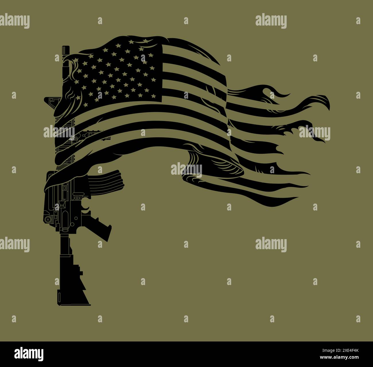 Usa rifle wave flag Stock Vector Images - Alamy