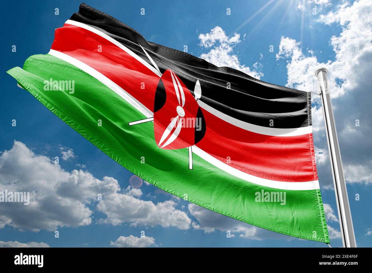Flag of Kenya. Kenyan protesters Stock Photo - Alamy