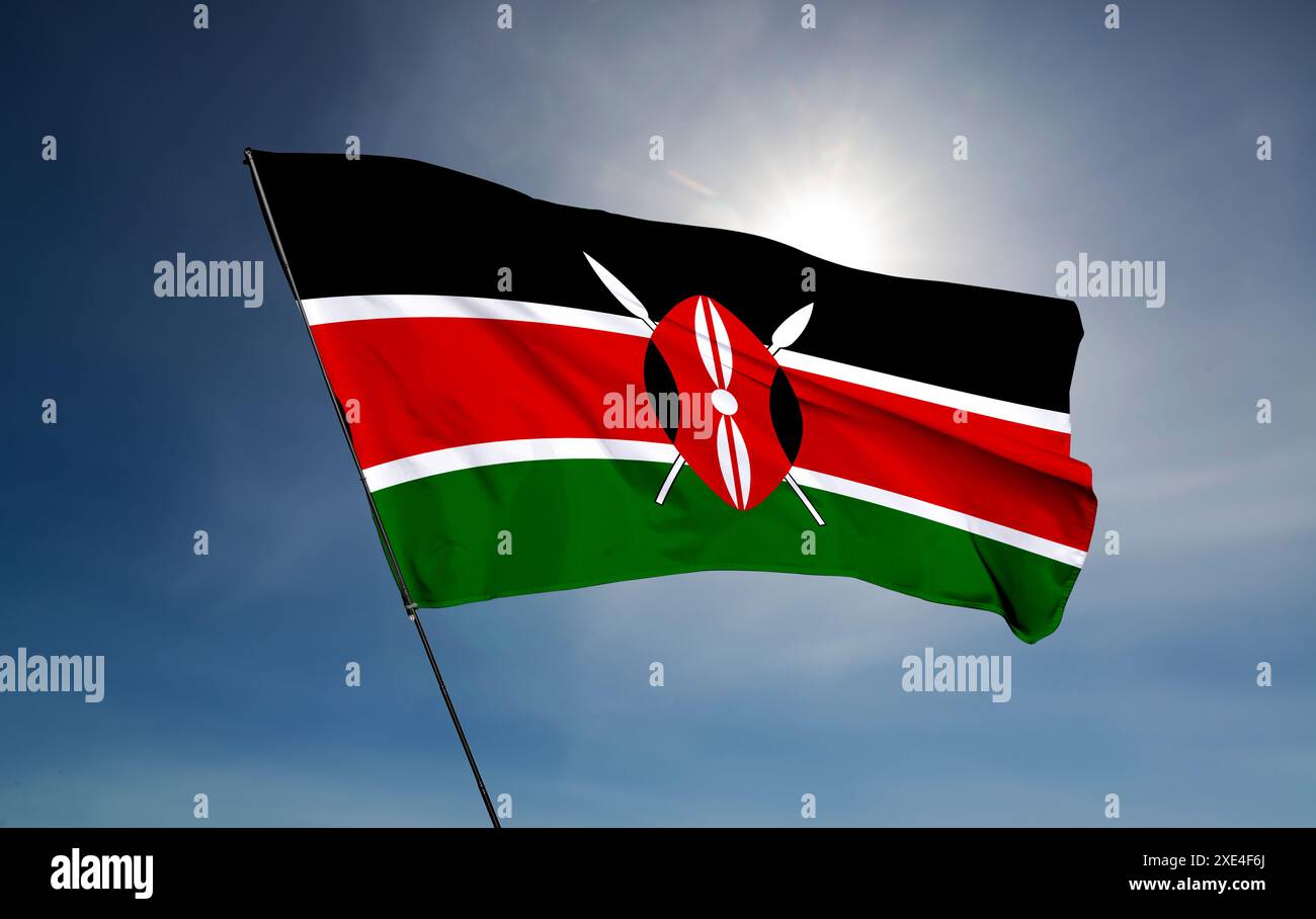 Flag of Kenya. Kenyan protesters Stock Photo - Alamy