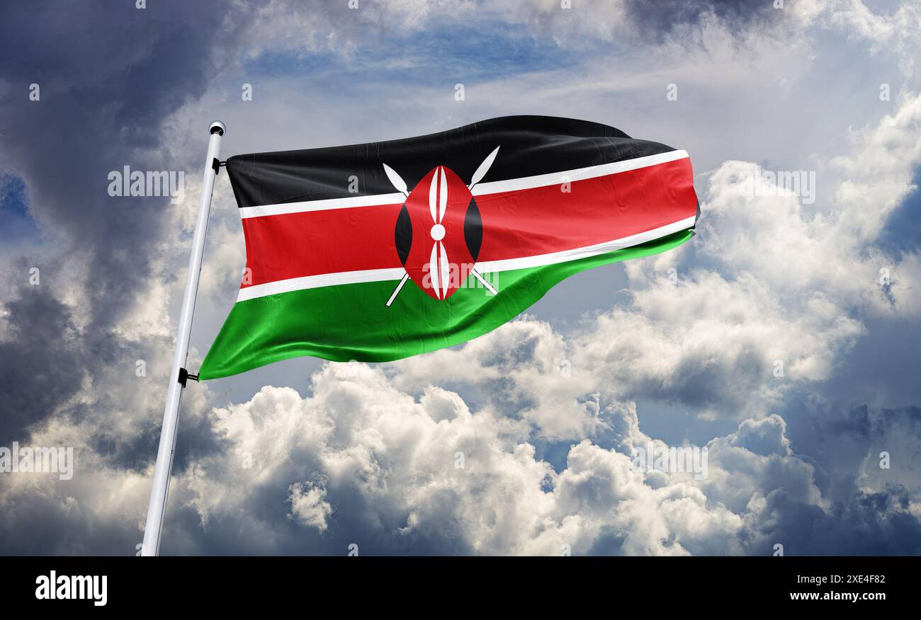Flag of Kenya. Kenyan protesters Stock Photo - Alamy