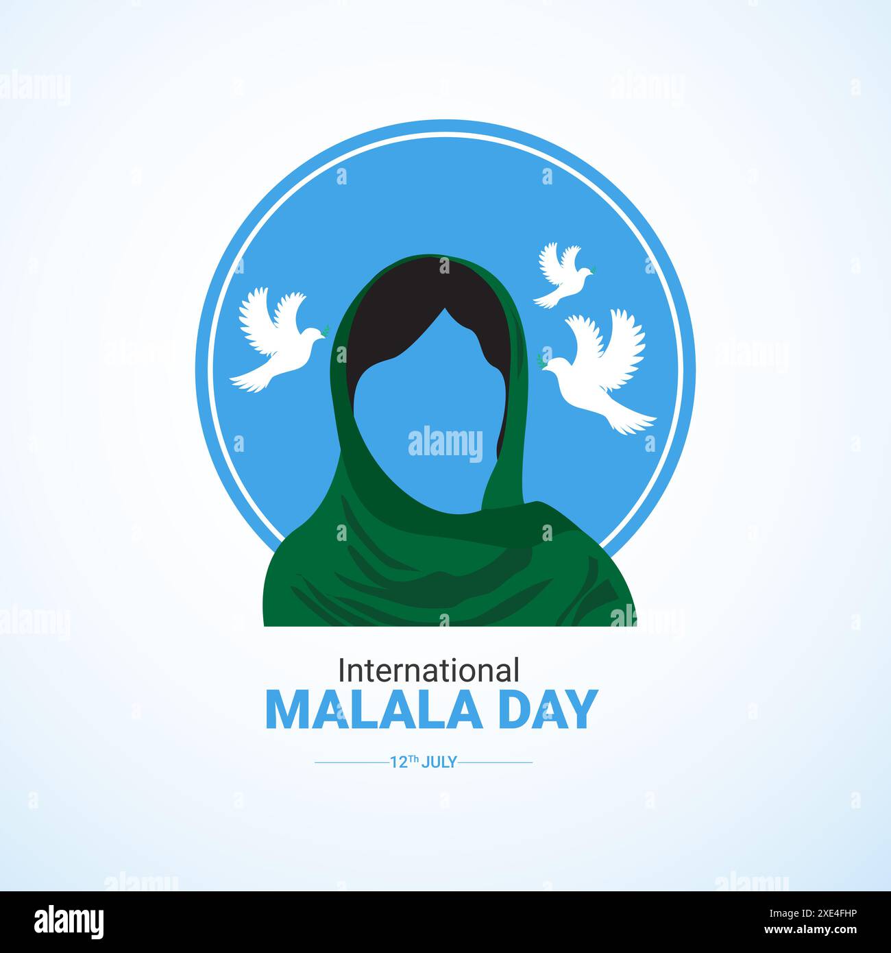 World Malala Day. Female face vector illustration. Celebrated every ...