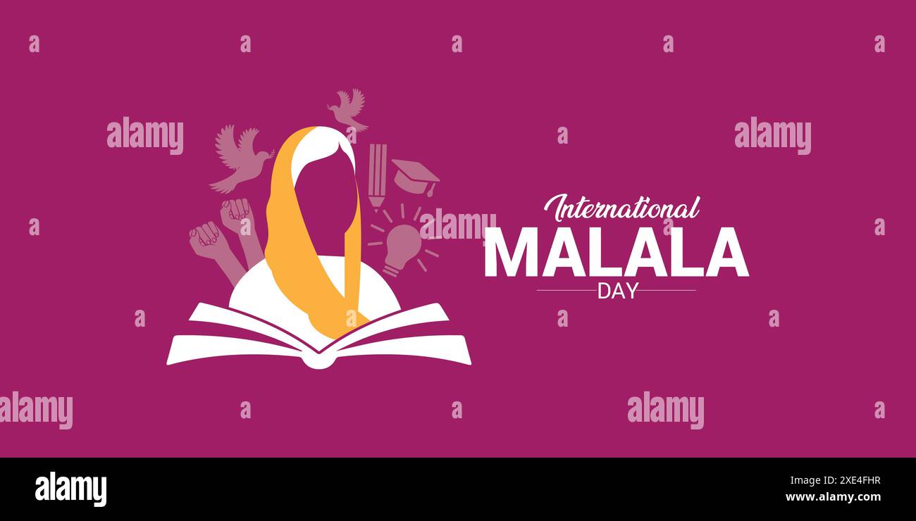 World Malala Day. Female face vector illustration. Celebrated every ...