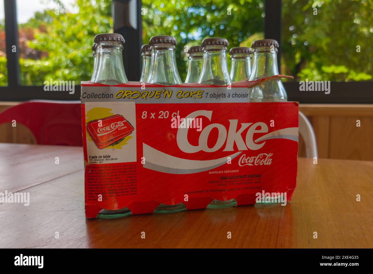 Bordeaux , France - 06 23 2024 : Coca Cola ancient packaging bottle ...