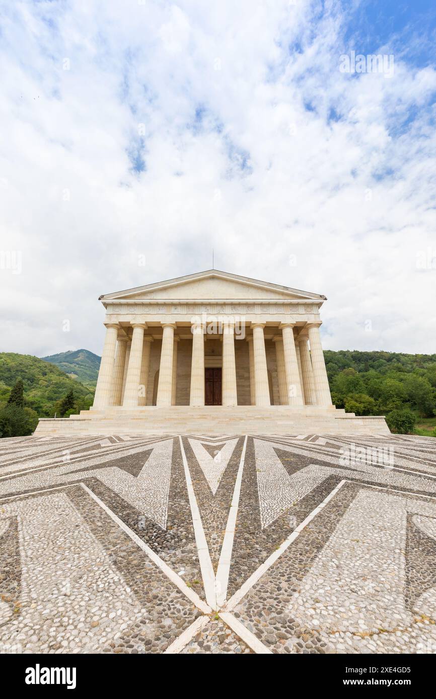 Possagno, Italy. Temple of Antonio Canova with classical colonnade and ...