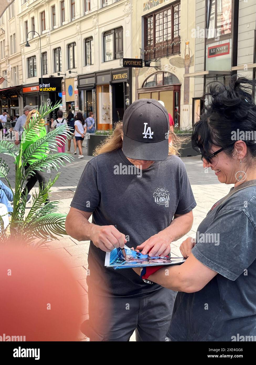 Matt LAUG with fans at the Park Hyatt Hotel, AC/DC concert in Vienna ...