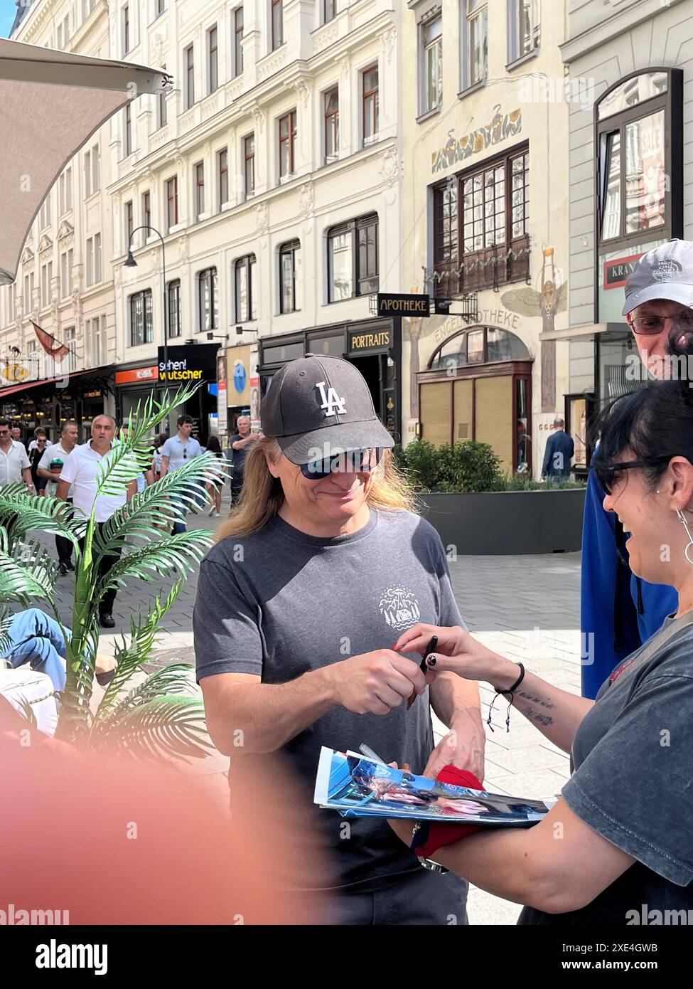 Matt LAUG with fans at the Park Hyatt Hotel, AC/DC concert in Vienna ...