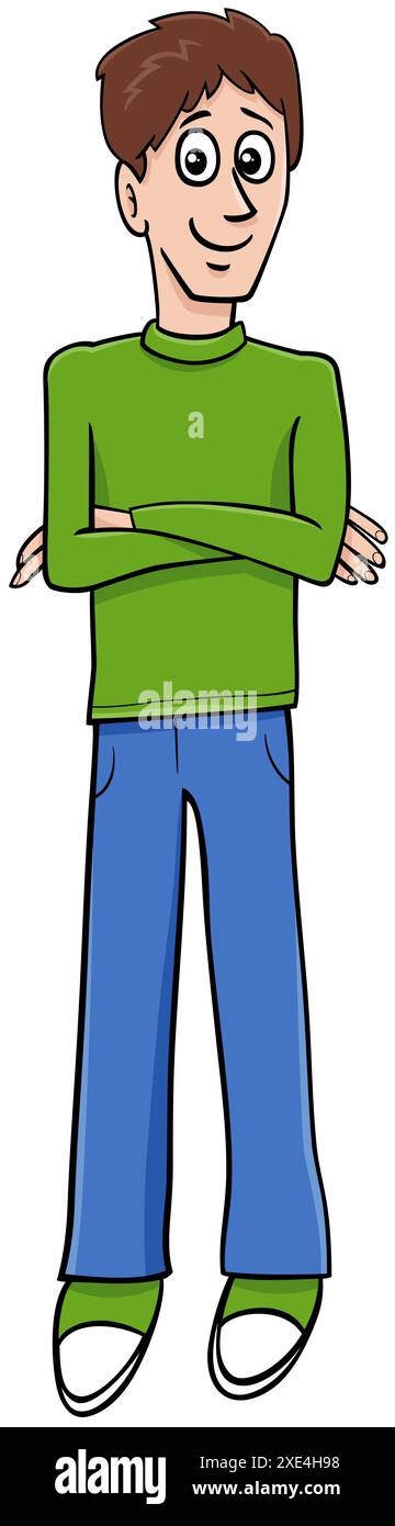 Cartoon boy or young man comic character Stock Photo - Alamy