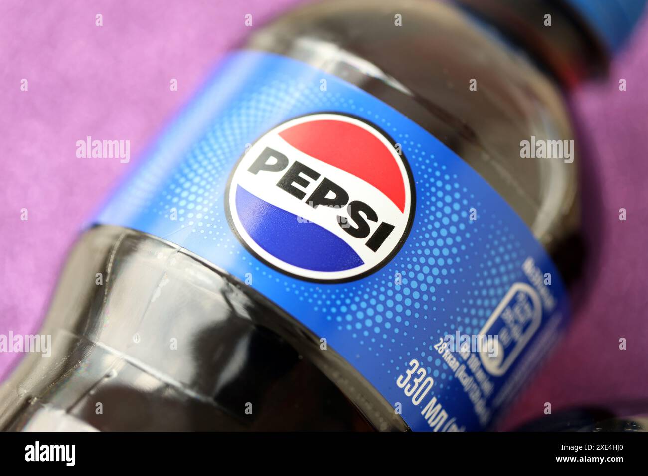 KYIV, UKRAINE - APRIL 20, 2024 Pepsi small 330ml plastic bottle drink ...
