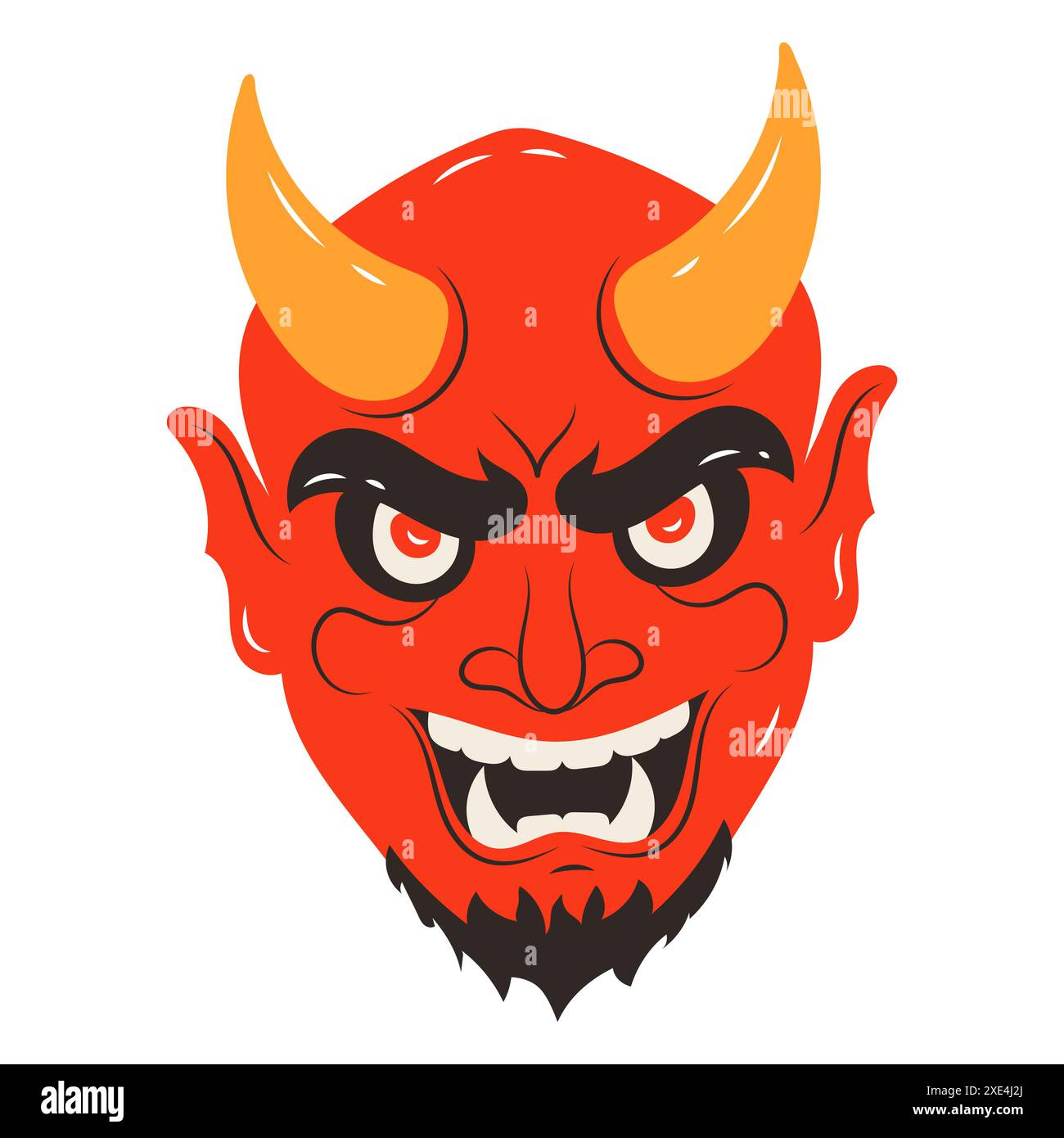 Red evil demon face with yellow horns Stock Vector Image & Art - Alamy