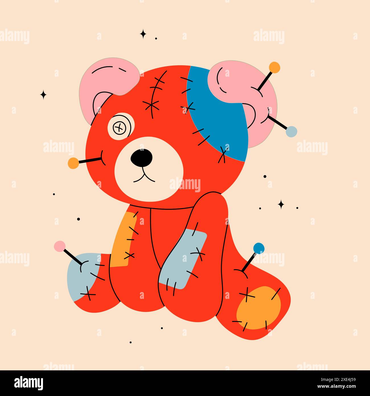 Voodoo doll Teddy bear Stock Vector Image & Art - Alamy