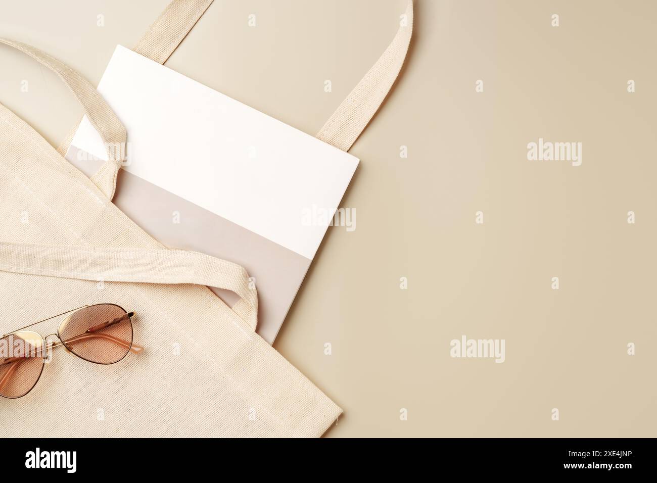 Stack of paper and fabric bag, blank objects for placing your design ...