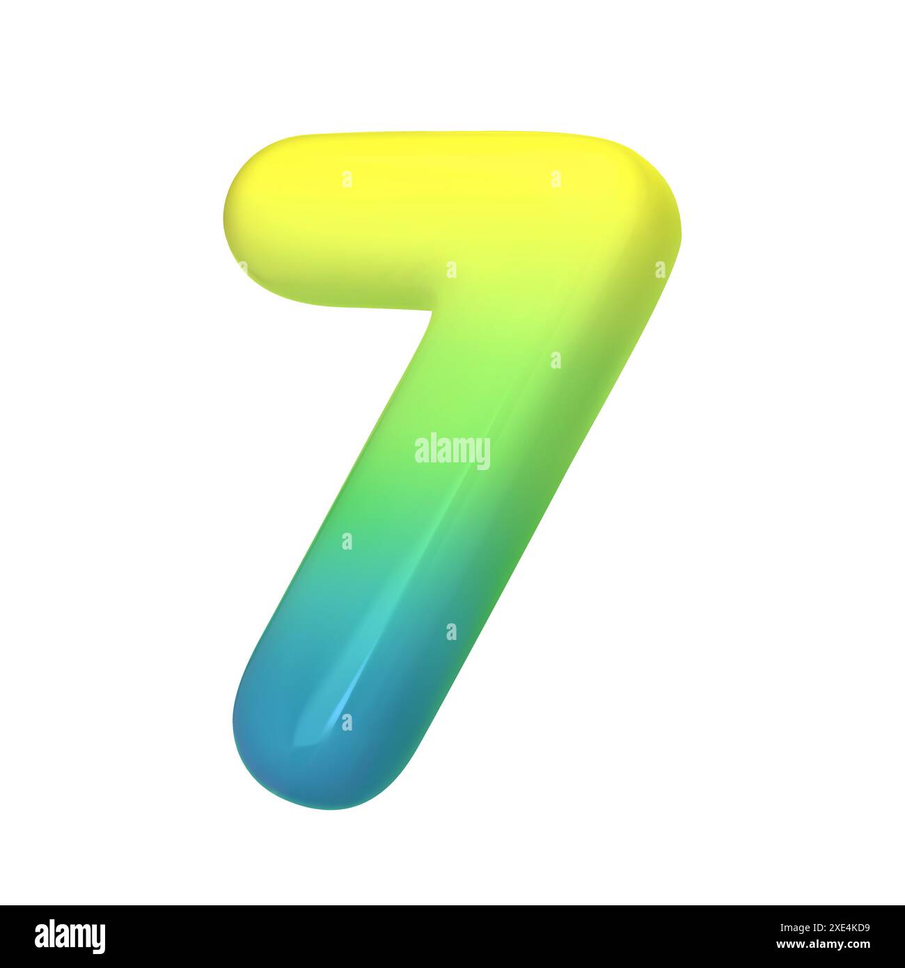 Stylish 3D number 7 with green-blue gradient. Modern, vibrant, and ...