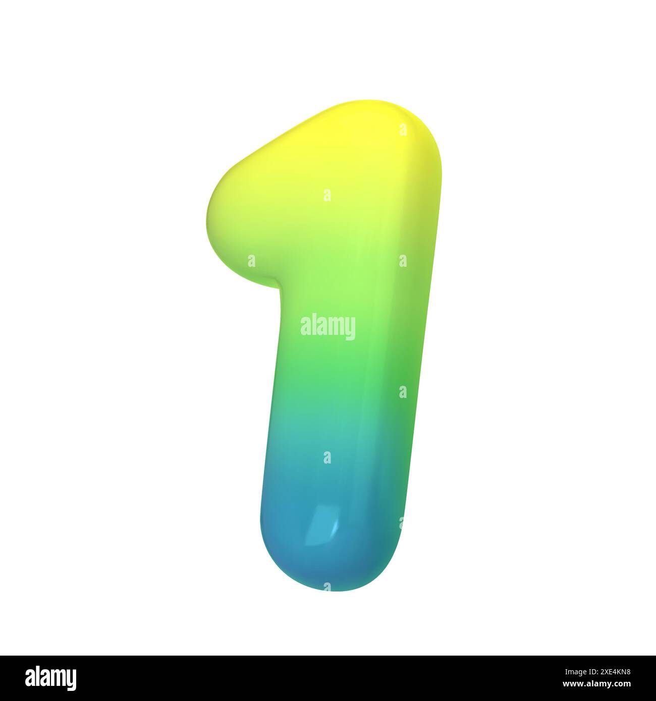 Stylish 3D number 1 with green-blue gradient. Modern, vibrant, and ...