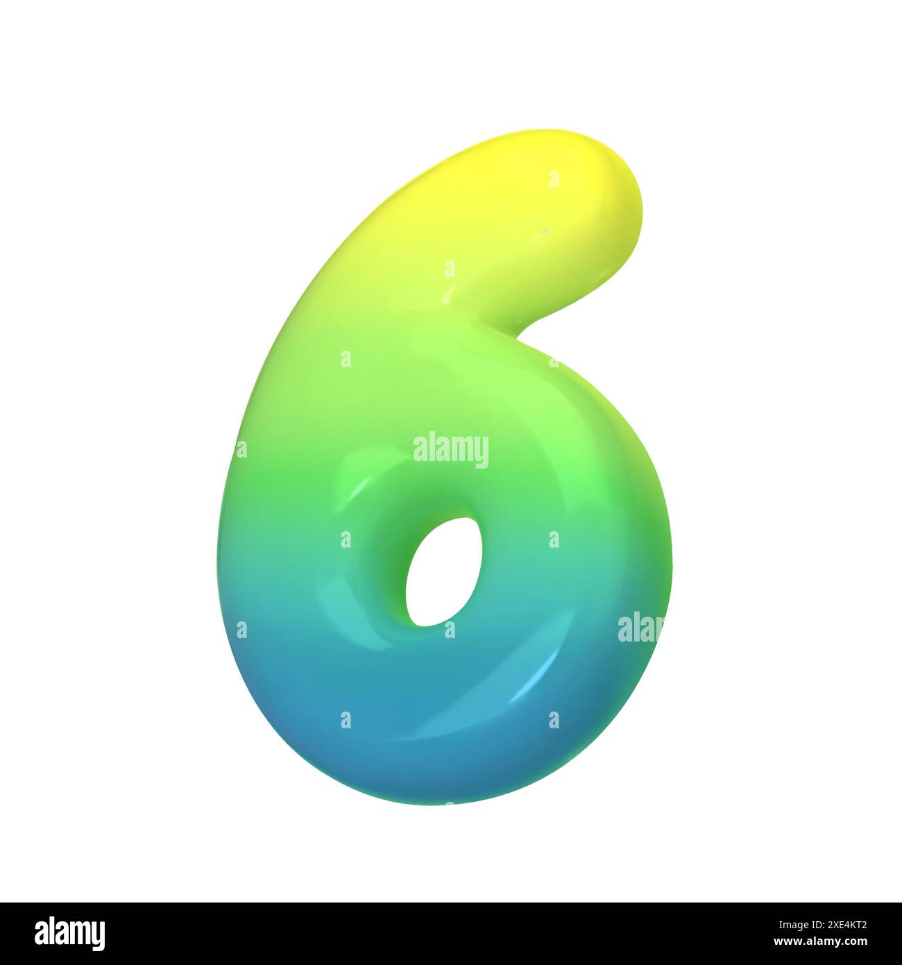 Stylish 3D number 6 with green-blue gradient. Modern, vibrant, and ...