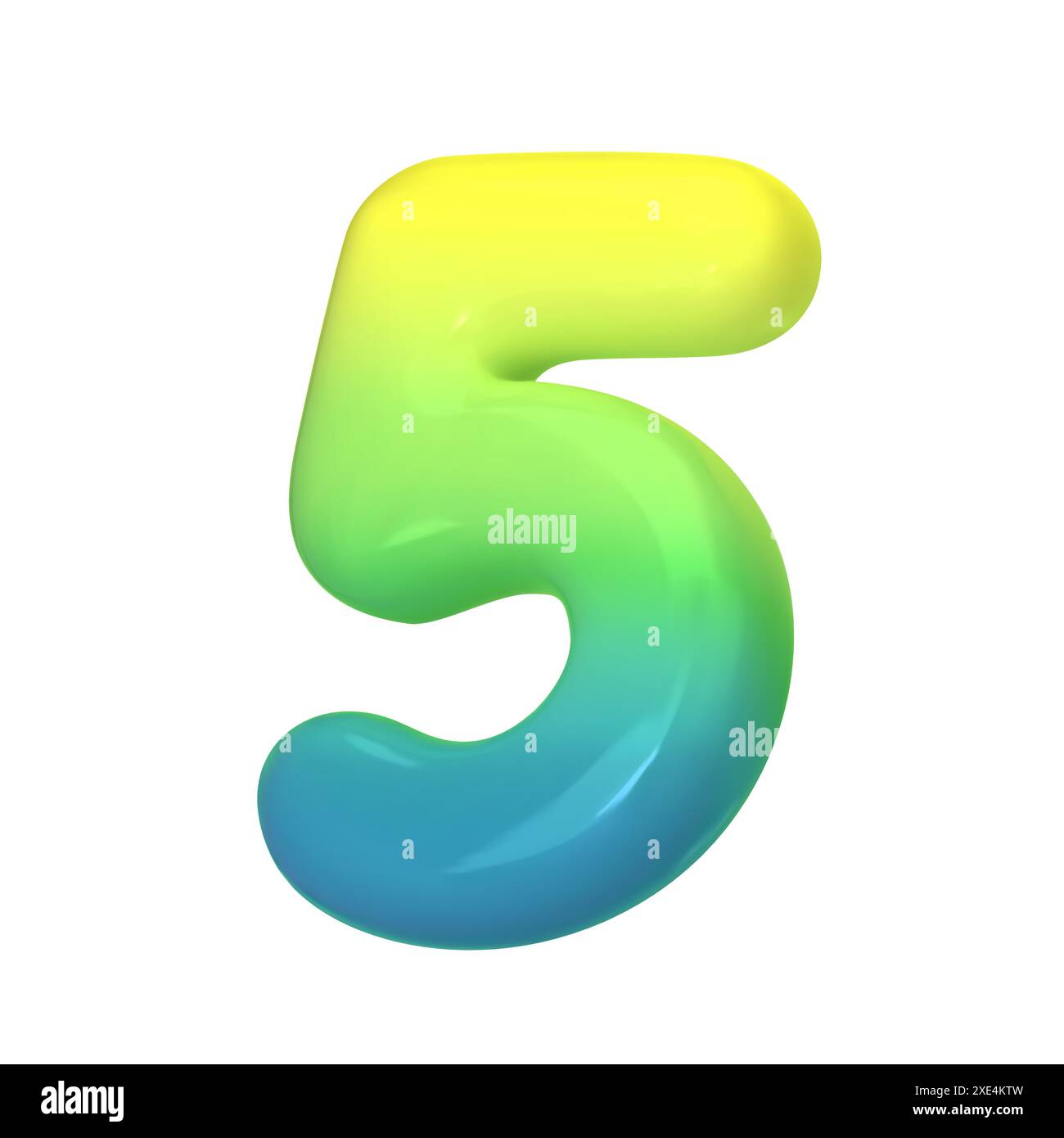 Stylish 3D number 5 with green-blue gradient. Modern, vibrant, and ...