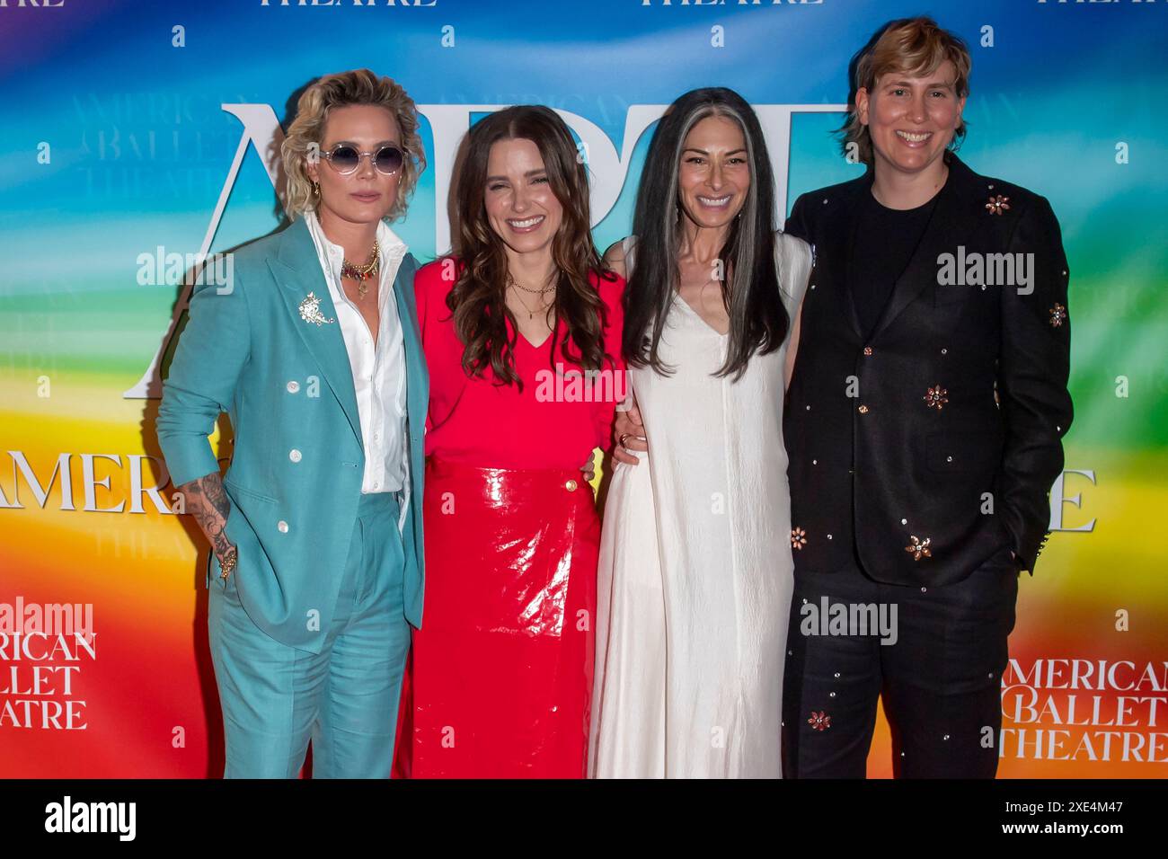 (L-R) Ashlyn Harris, Sophia Bush, Stacy London and Cat Yezbak attend ...