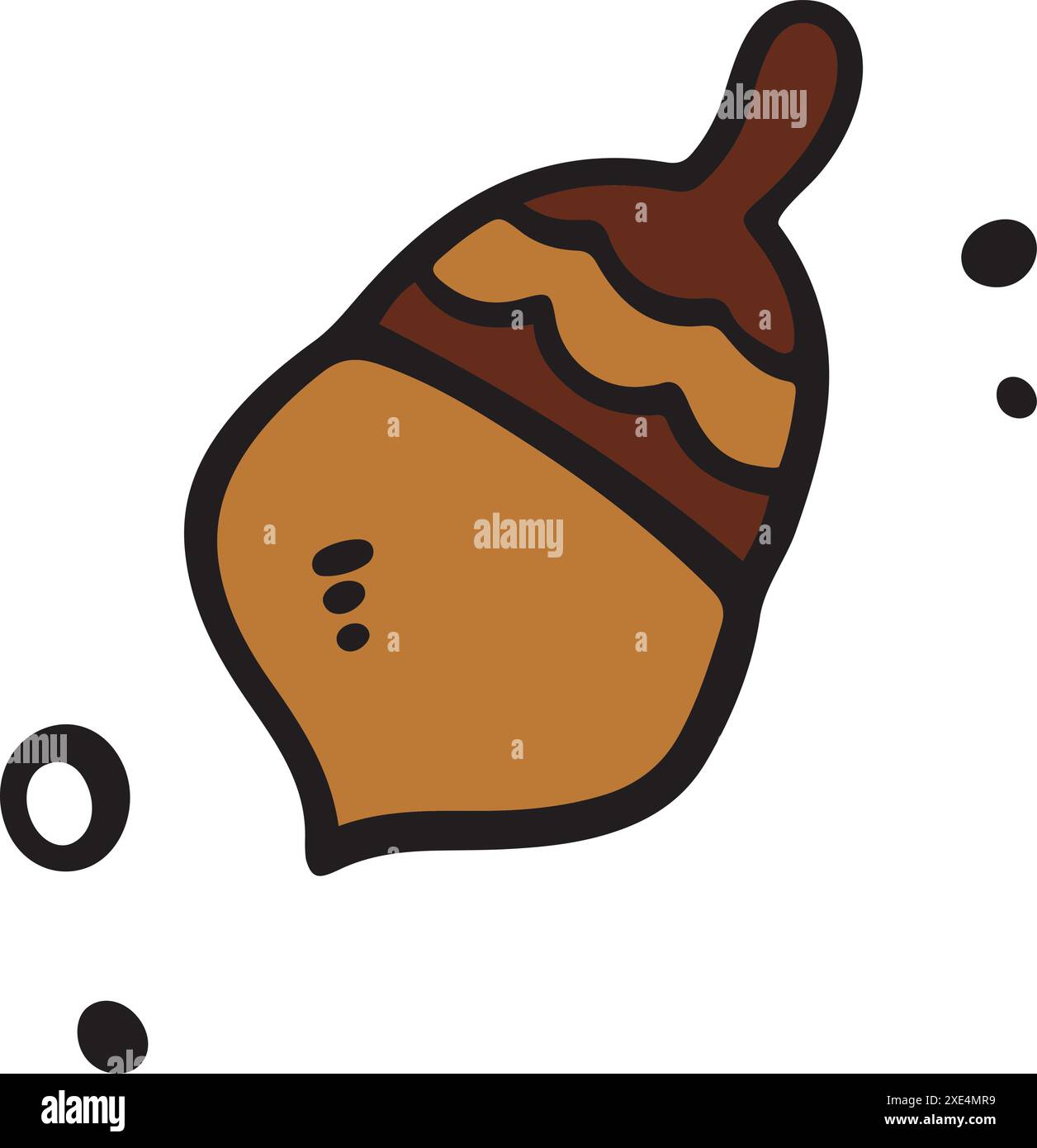Hand drawn acorn. Vector illustration in Doodle style. Isolated on ...