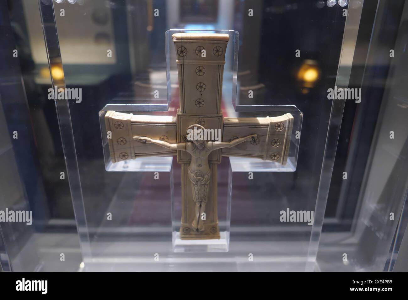ANCIENT IVORY CROSS ON DISPLAY INSIDE THE BISHOPS' MUSEUM Stock Photo ...