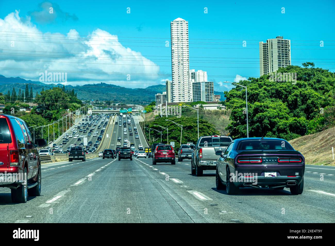 Honolulu hawaii cityscape and road scenes Stock Photo - Alamy