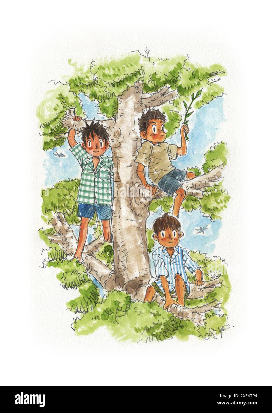 Children drawing nature hi-res stock photography and images - Alamy