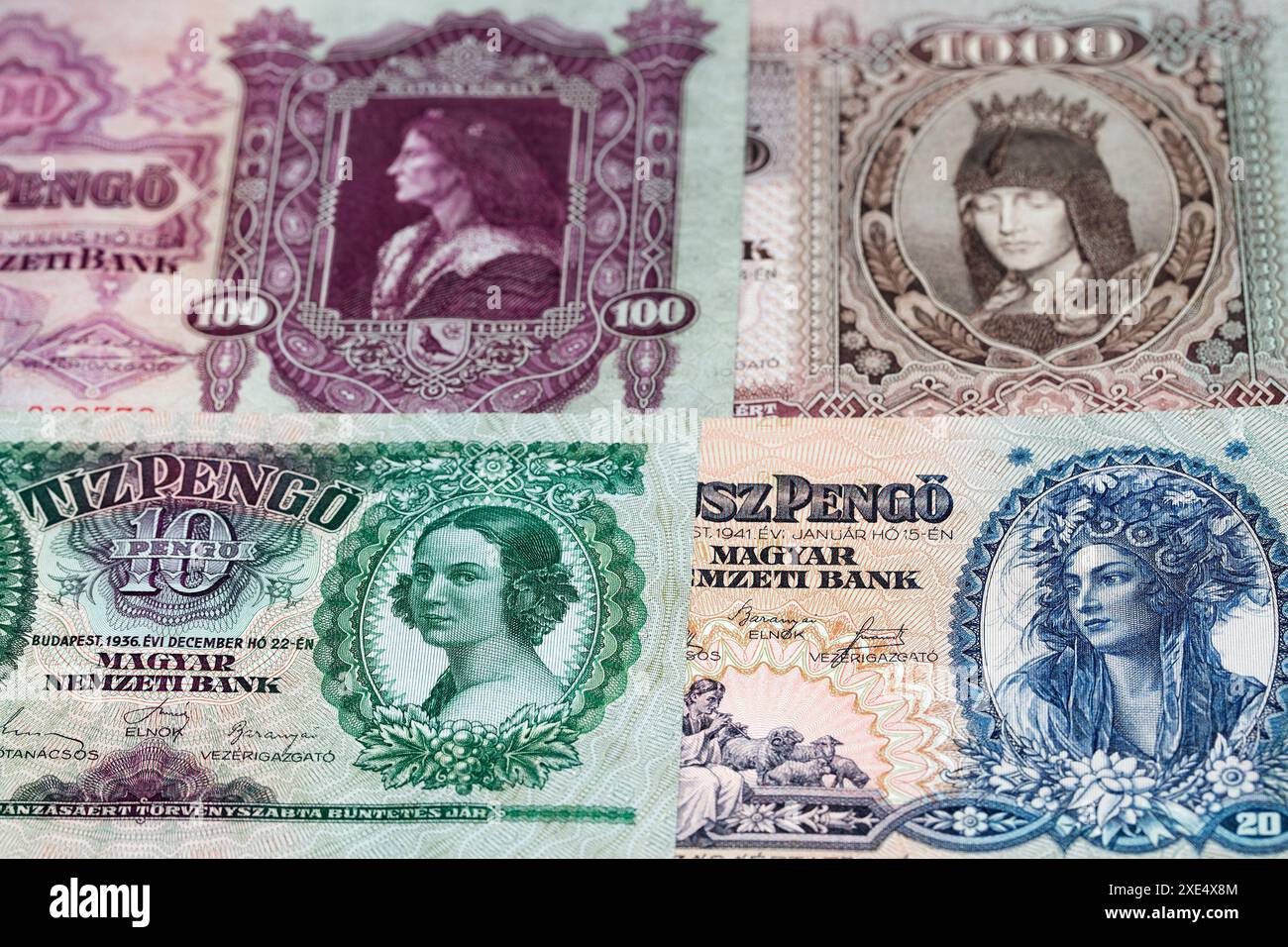 Old Hungarian money - Pengo a business background Stock Photo - Alamy
