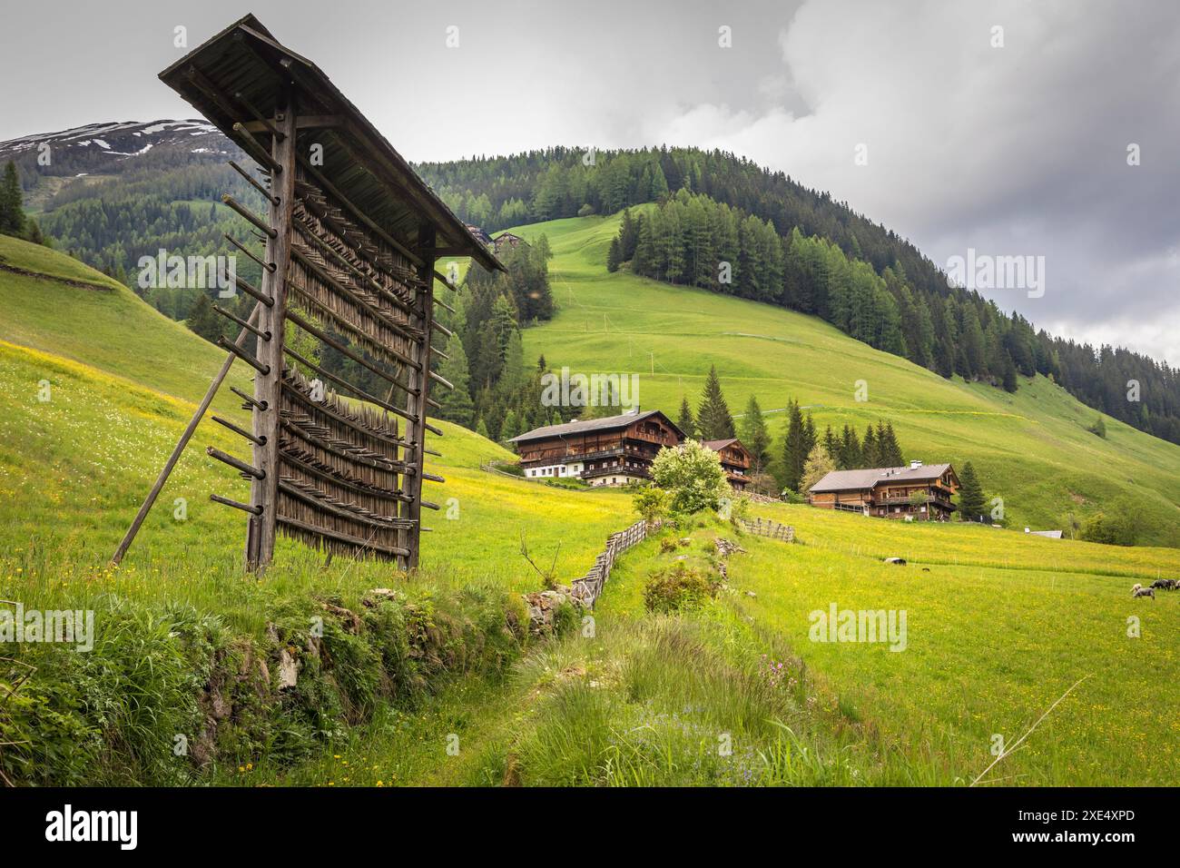 geography / travel, Austria, Holloway path and hill farms above ...