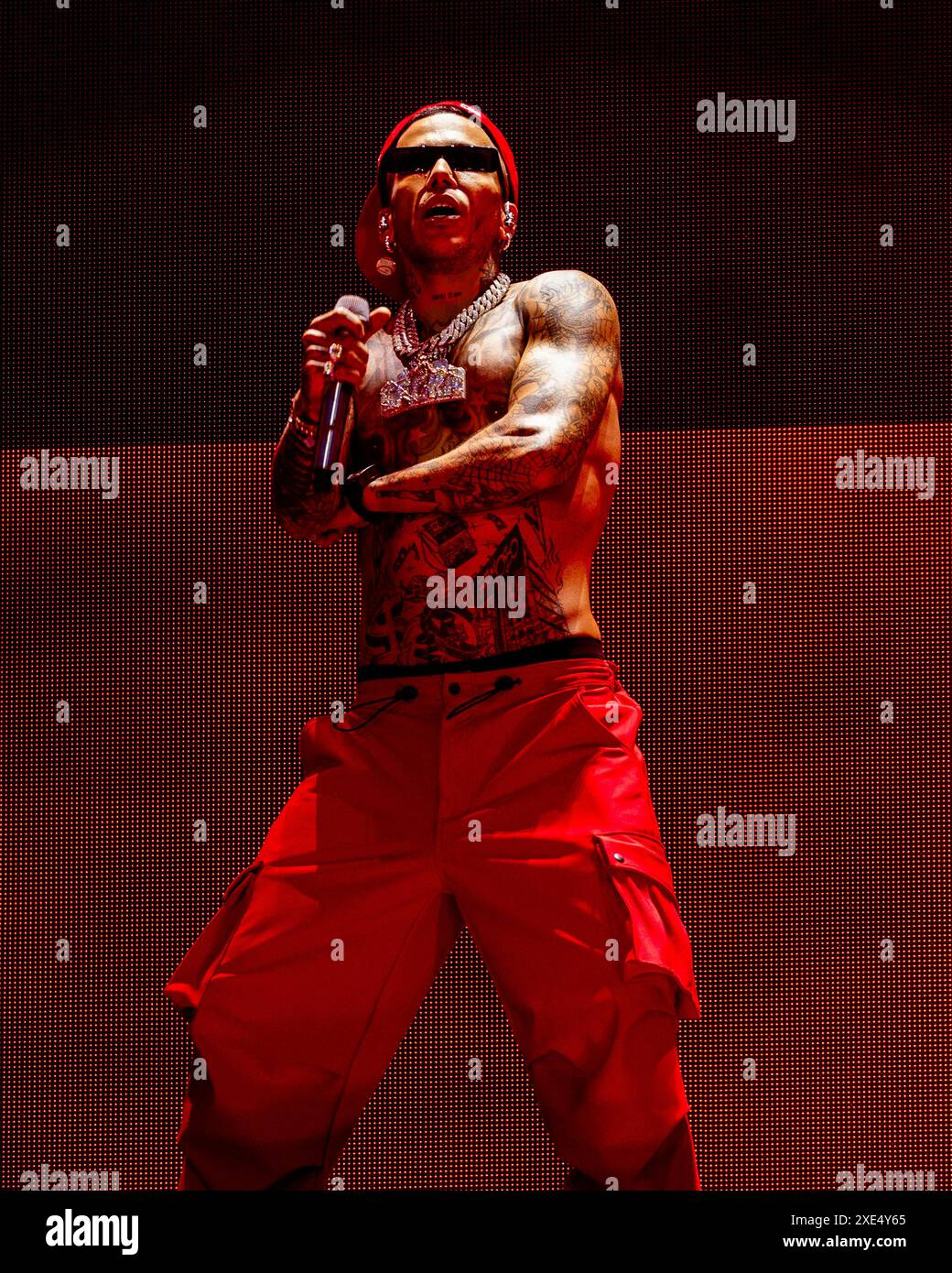 Sfera Ebbasta performs live in concert at San Siro stadium in Milano ...